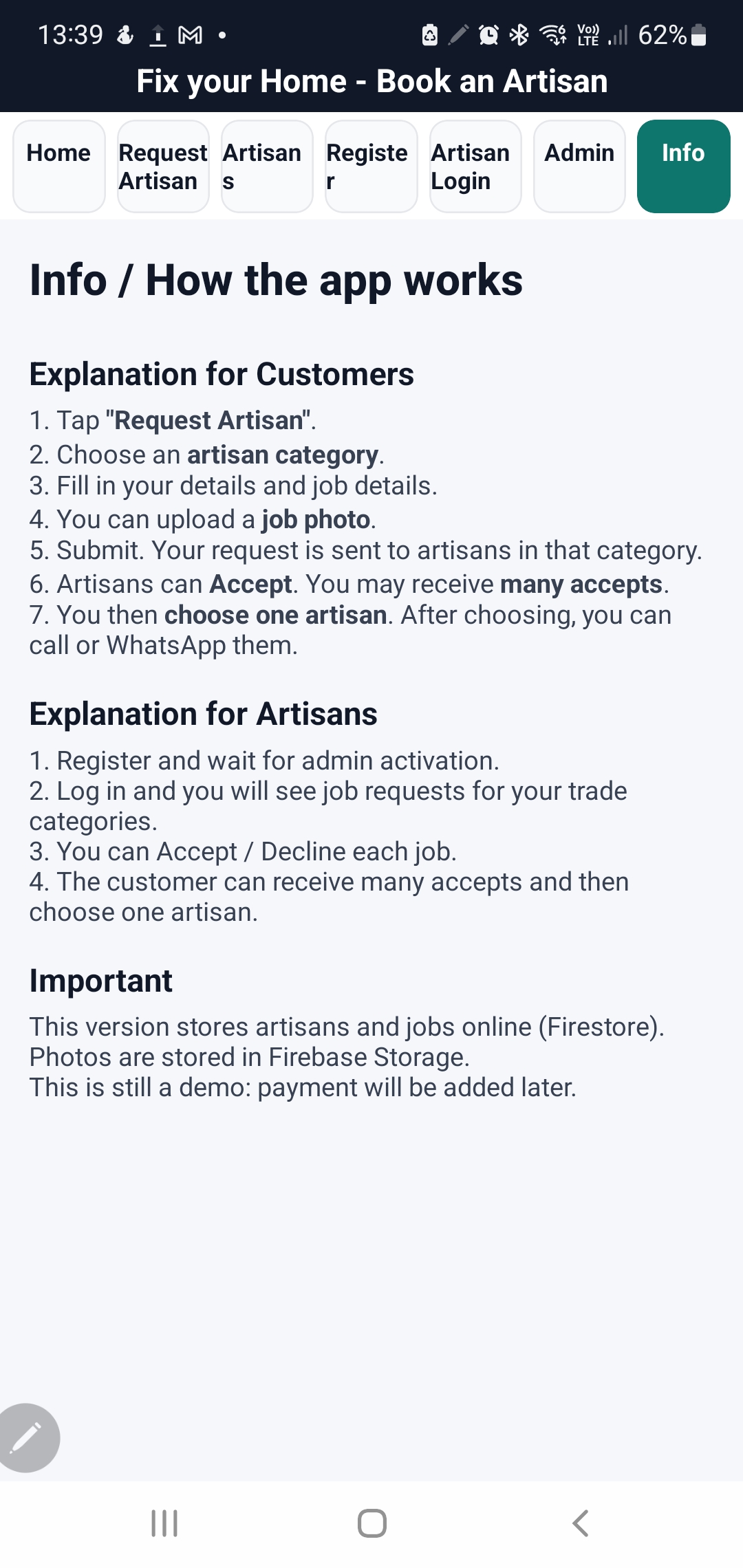 Fix your Home - Book an Artisan